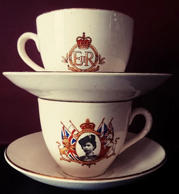 VINTAGE 1950S QUEEN Elizabeth II Coronation Caroline Ware Cup And ...