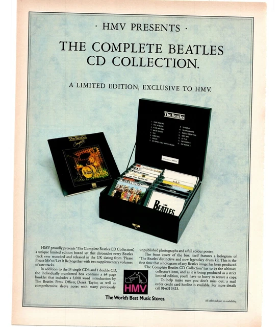 ENCADRÉ MAGAZINE ADVERT 11X9" Hmv Presents The Complete Beatles Cd ...