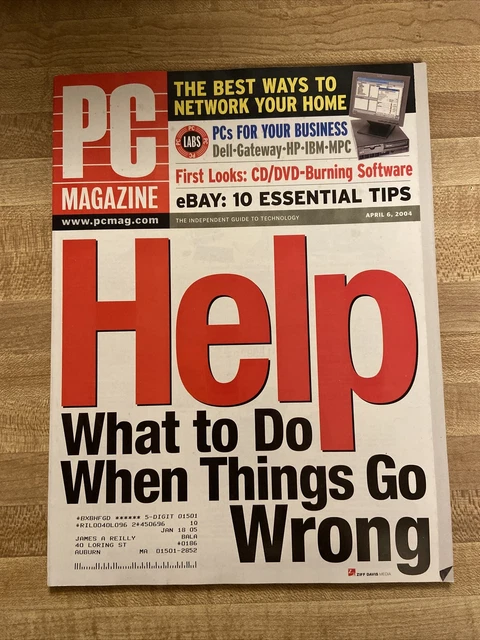 VTG PC MAGAZINE April 6 2004 What to Do When Things Go Wrong Best Ways ...