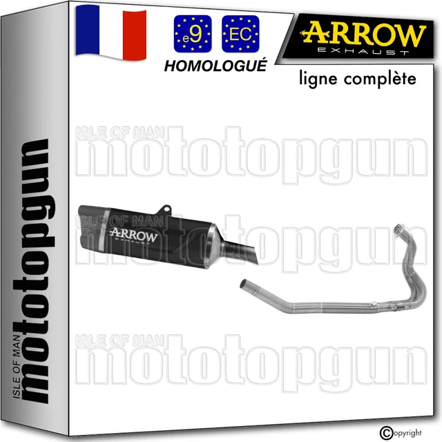 LIGNE COMPLETE HOM open noir c indy evo arrow pour kawasaki ninja 500 ...