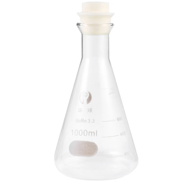 FLASK GLASS ERLENMEYER Graduated Cylinder Conical Beaker Student Use £ ...