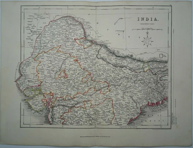 ANTIQUE MAP OF North India by Joshua Archer 1850 £25.00 - PicClick UK