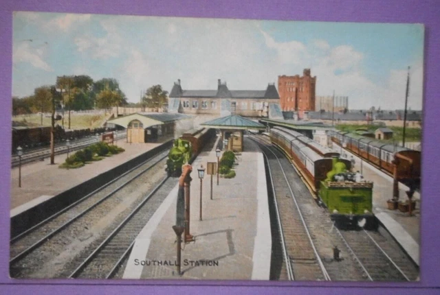 2 POSTCARDS C.1910 THE RAILWAY STATION SOUTHALL MIDDLESEX LONDON £19.75 ...