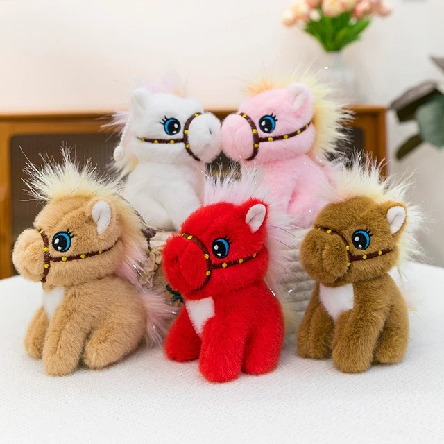 CARTOON HORSE PLUSH Toy With Pp Cotton Filling For Girls Gift And Bag ...