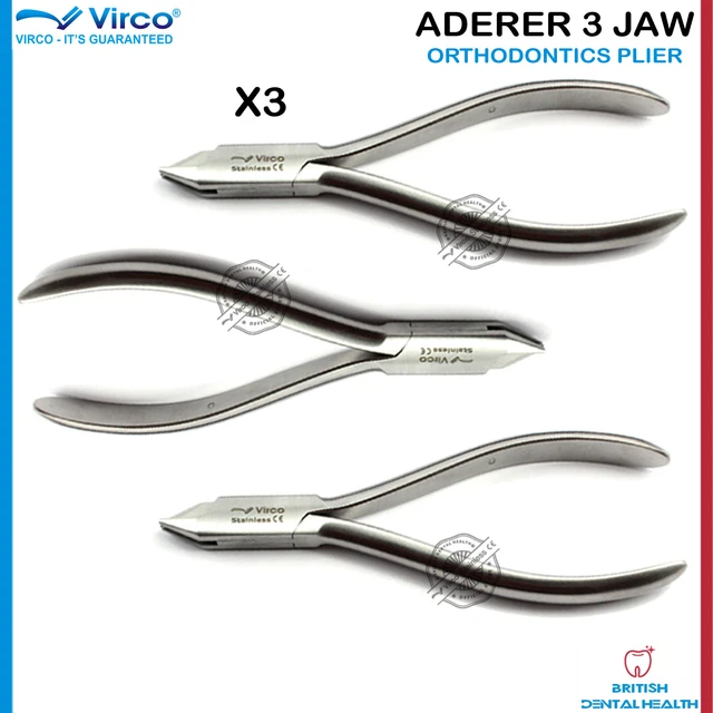 ADERER THREE PRONG 3 Jaw Plier Orthodontic Pliers Contouring Wires ...