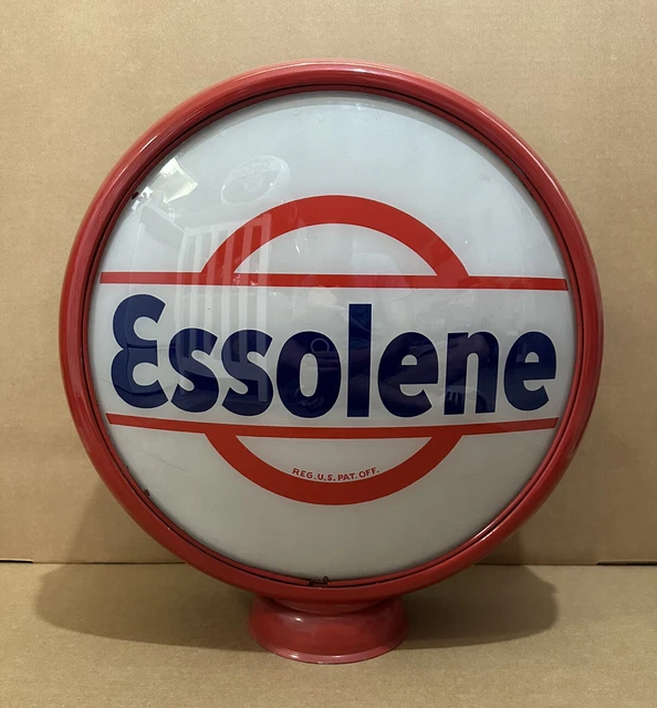 VINTAGE ESSO GAS Pump Globe Essolene Glass Original Garage Sign $1,500. ...