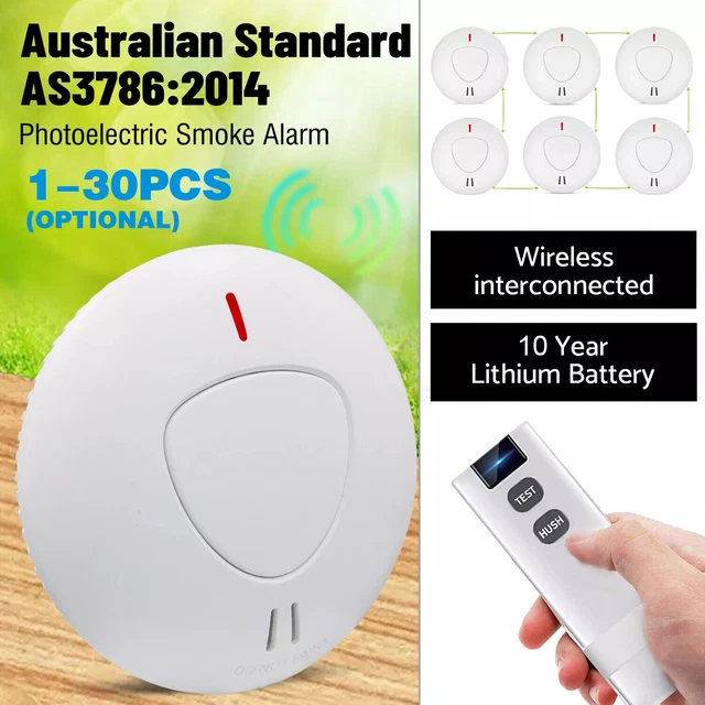 ANKA WIRELESS INTERCONNECTED Photoelectric Smoke Alarm Detector 10 ...
