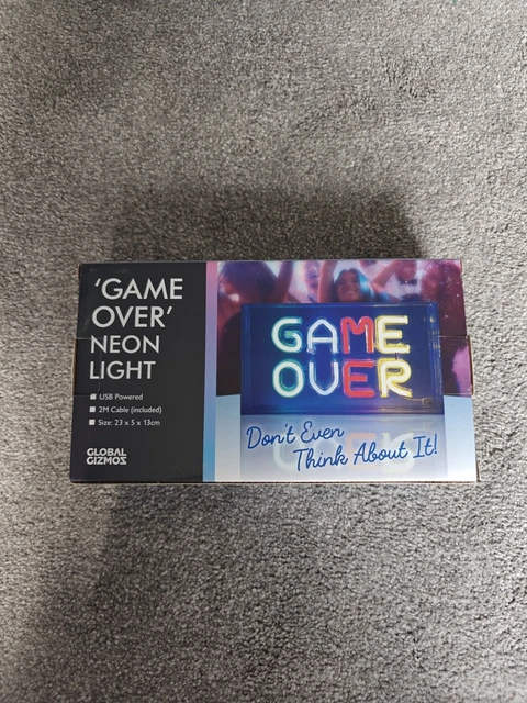 NEON LED GAME Over USB Wall Hanging Light for Kids Bedside Lamp Decor £ ...