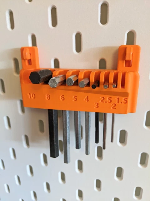 HEX ALLEN KEY Holder Ikea Skadis Peg Board Storage Accessory Container ...