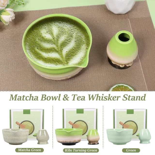 MATCHA BOWL AND Whisk Holder Set 500 ml Chawan Present for DIY Matcha paapN $24.89 - PicClick AU
