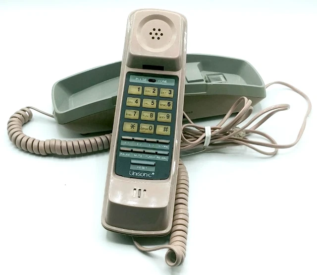 UNISONIC PULSE TONE Push Button Wall Desk Phone Two-Toned Mdl 6462 Vntg ...