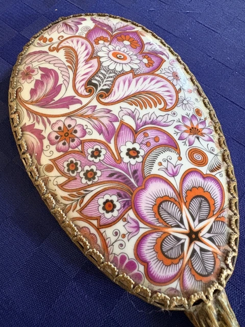 MIROIR À MAIN ancien en métal et porcelaine décorée - années 1900 EUR ...