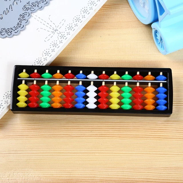 SQUARE PLASTIC ABACUS Multicolor Counting Abacus Calculation Rack ...