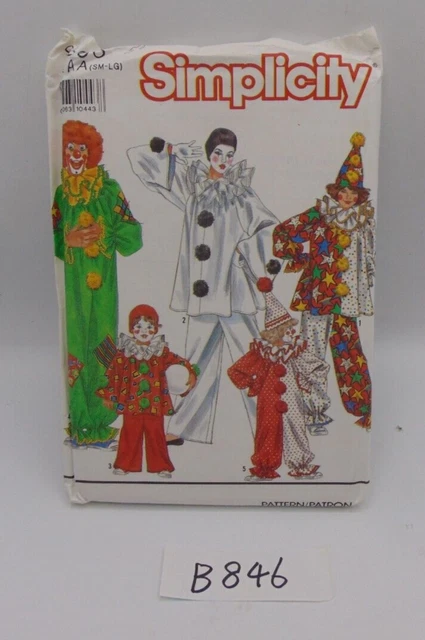 CLOWN COSTUME ADULT S To L Simplicity 9806 Sewing Pattern Jumpsuit Uncut £12.40 - PicClick UK