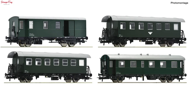 ROCO OBB DIH/BIH/BIH/BIPH Branch Line Coach Set (4) III 1:87 Scale, HO ...