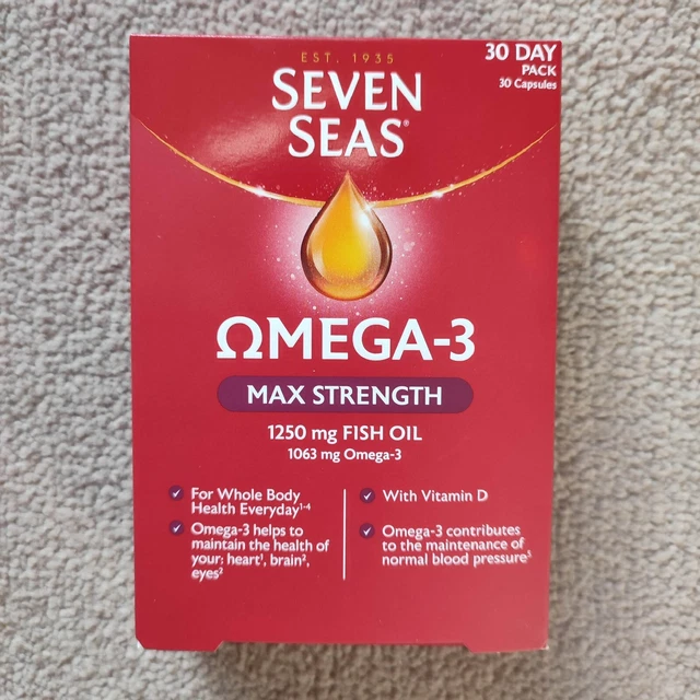 SEVEN SEAS OMEGA-3 Max Strength Food Supplement (30 Capsules) £12.99 - PicClick UK