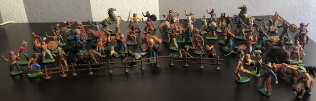 DDR COWBOY UND Indianer konvolut riesige Sammlung Tiere Figuren Spielzeug Reiter EUR 79,00 ...