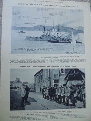 WW1 DIAGRAM OF sinking of HMS Ocean Dardanelles Turkey 1915 print ref ...