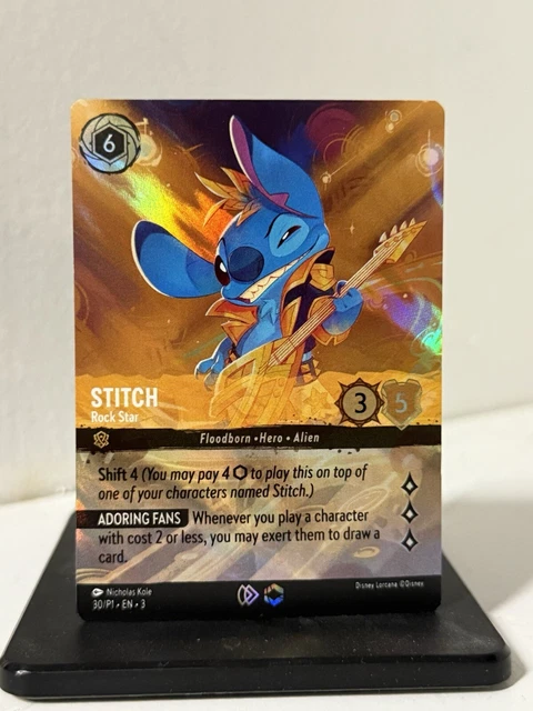 DISNEY LORCANA STITCH Rock Star 30/P1 Enchanted Set Championships Foil ...