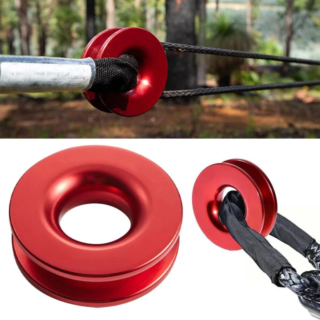RECOVERY RING SNATCH Block Pulley + Soft Shackle Tow Winch Rope Straps ...