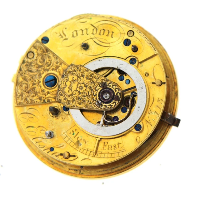 ANTIQUE DUPLEX POCKET Watch Movement Compensated Curb Sliding Roller ...