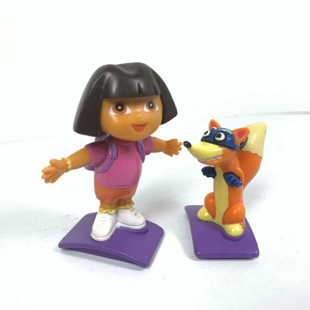 2002 DORA THE Explorer & Swiper PVC Toy Figure Birthday Cake Topper/Toy ...