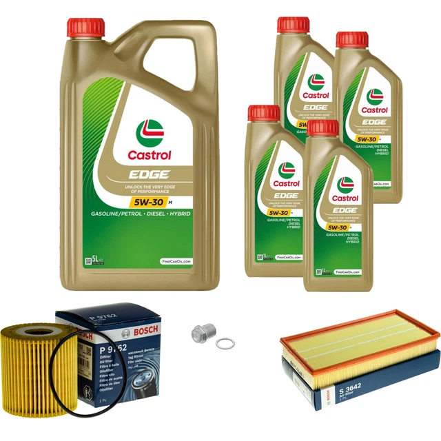 BOSCH INSPECTION SET 9 L castrol edge 5W-30 M pour Volvo V70 I 2.4 2.5 ...