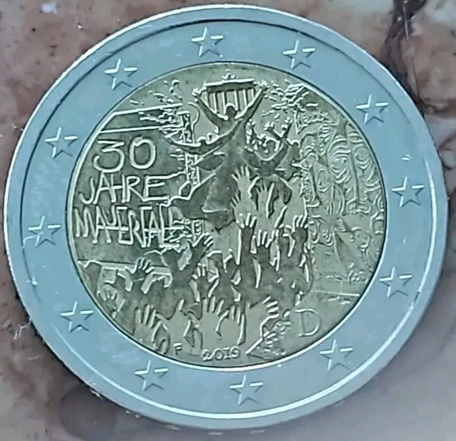 SEHR SELTENE 2 Euro Münze "30 JAHRE MAUERFALL", 2019 F-Prägung, Evtl ...