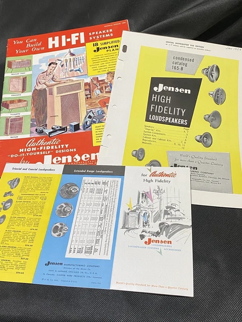 LOT OF VTG 1950’s -70’s Jensen Catalog Brochure & How To Build Hi Fi ...