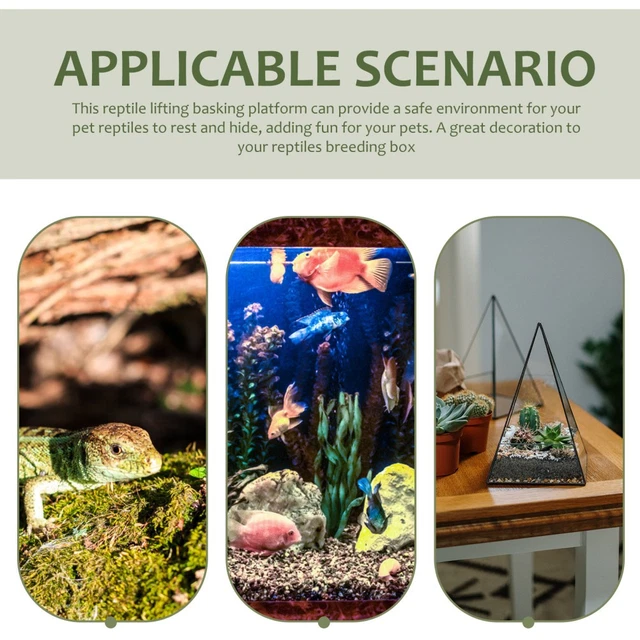 REPTILE ENCLOSURE ACCESSORIES Lawn Basking Platform Turtle Tank ...