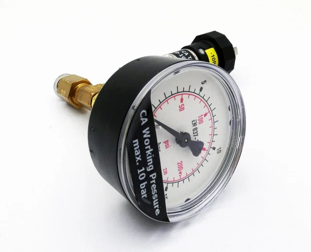 WIKA MANOMETER NACH EN 837-1 CL. 2.5 mit angebautem Druckmittler -used ...