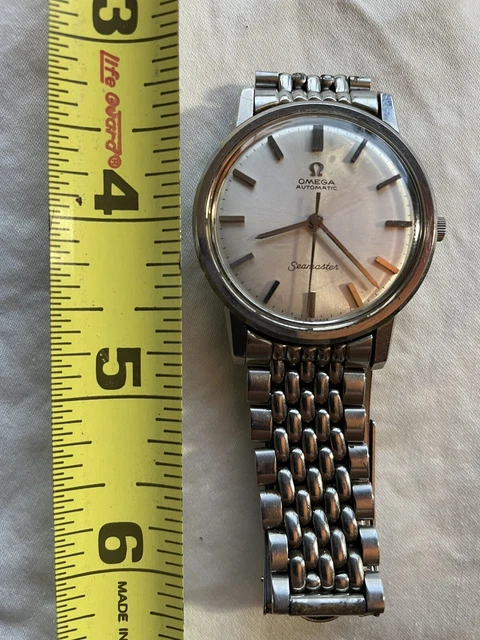 VINTAGE OMEGA SEAMASTER SS BEADS OF RICE BAND WATCH Automatic strong ...