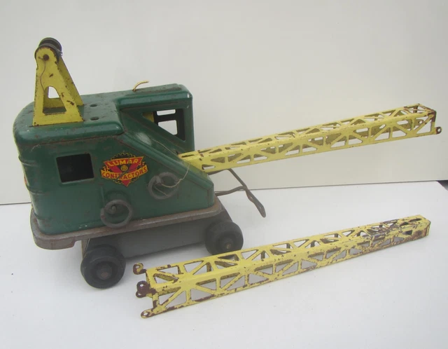 VINTAGE MARX LUMAR Contractors Tinplate Toy Crane £19.99 - PicClick UK