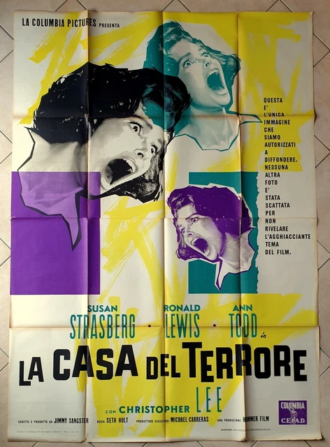 MANIFESTO POSTER AFFICHE Cinema La Casa Del Terrore Lee Horror Thriller ...