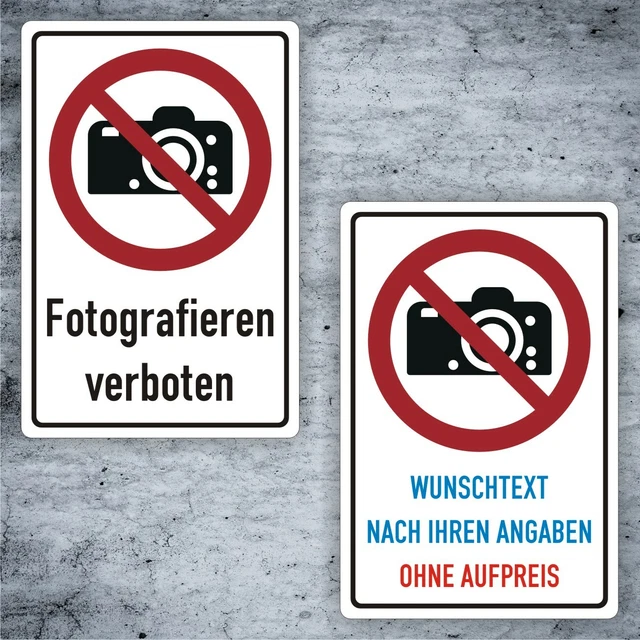 VERBOTSSCHILD FOTOGRAFIEREN VERBOTEN Kombi-Schild ASR / DIN EN ISO 7010 P029 EUR 9,67 - PicClick DE