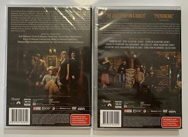 YELLOWSTONE SEASON 1 2 One Two DVD TV Show Series Kevin Costner Neo ...