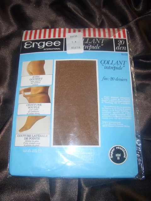VINTAGE ERGEE INTREPIDE Nylons Feinstrumpfhose Gr. 44-46 maya 20 den ...