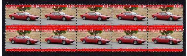 FERRARI GT4 AUTO Icons Strip Of 10 Mint Car Stamps 3 $5.55 - PicClick