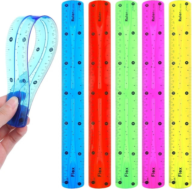 5 STÜCK FLEXIBLES Lineal 12 Zoll 32cm Farbige Transparente ...