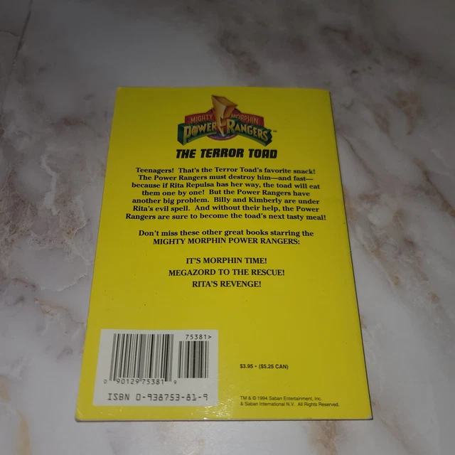 VINTAGE MIGHTY MORPHIN Power Rangers - The Terror Toad - Paperback 1994 ...
