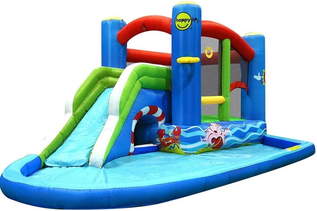 JUMPING CASTLE, INFLATABLE Pool Water Slide Kids Bouncy Castles Waters ...