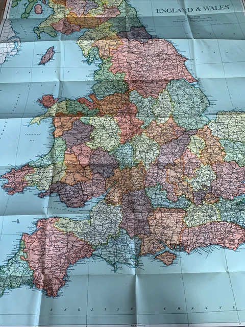 ENGLAND & WALES Counties Map Colour Circa 1940? Front Cover Missing £5. ...