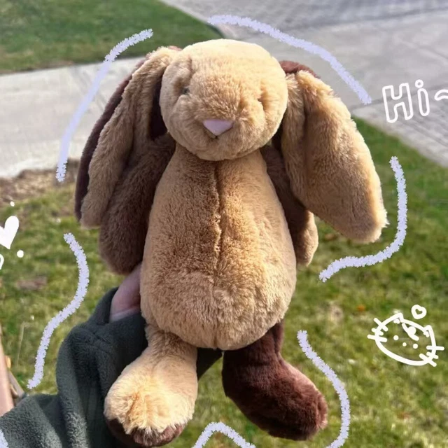 JELLYCAT PATCHWORK BASHFUL Plush Luxe Brown Bunny Museum Quality With ...