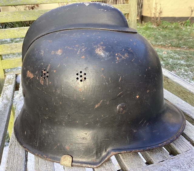 ORIGINAL GERMAN WW2 M1934 Fire Police Helmet with original liner £145. ...