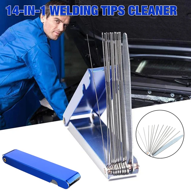 14 IN 1 Welding Tip Cleaner w/ Stainless Steel Reamers Gas Hole ...