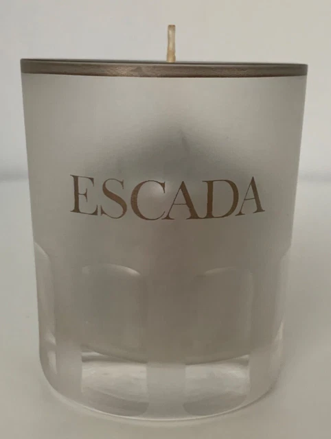 VINTAGE ESCADA VOTIVE And Candle Branded Fluted Glass Vip Gift Silver ...
