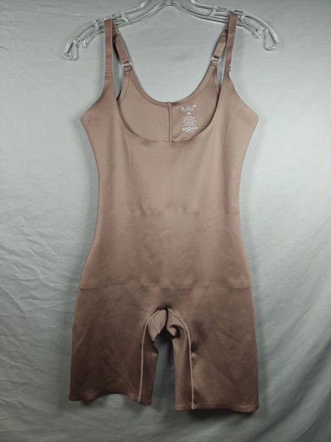 UNDER WHERE? OPEN Bust Mid Thigh Compression Bodysuit Brown Split ...