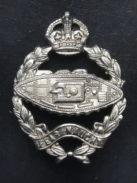ORIGINAL ROYAL TANK Corps British Army Cap Badge WW2 Silvered EUR 21,05 ...