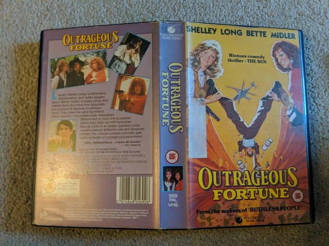 OUTRAGEOUS FORTUNE VHS Video Big Box Ex Rental Shelley Long Bette ...