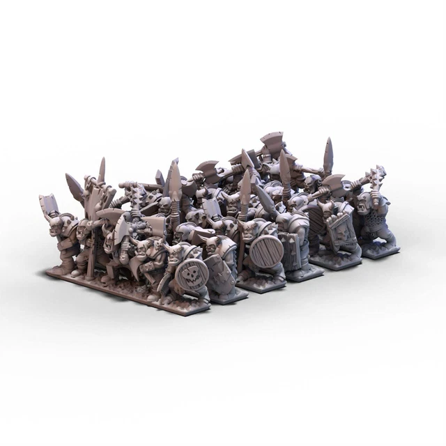ORCS AND GOBLINS (GSM) | Orc Warriors Unit 1 | 10mm or 15mm miniatures ...